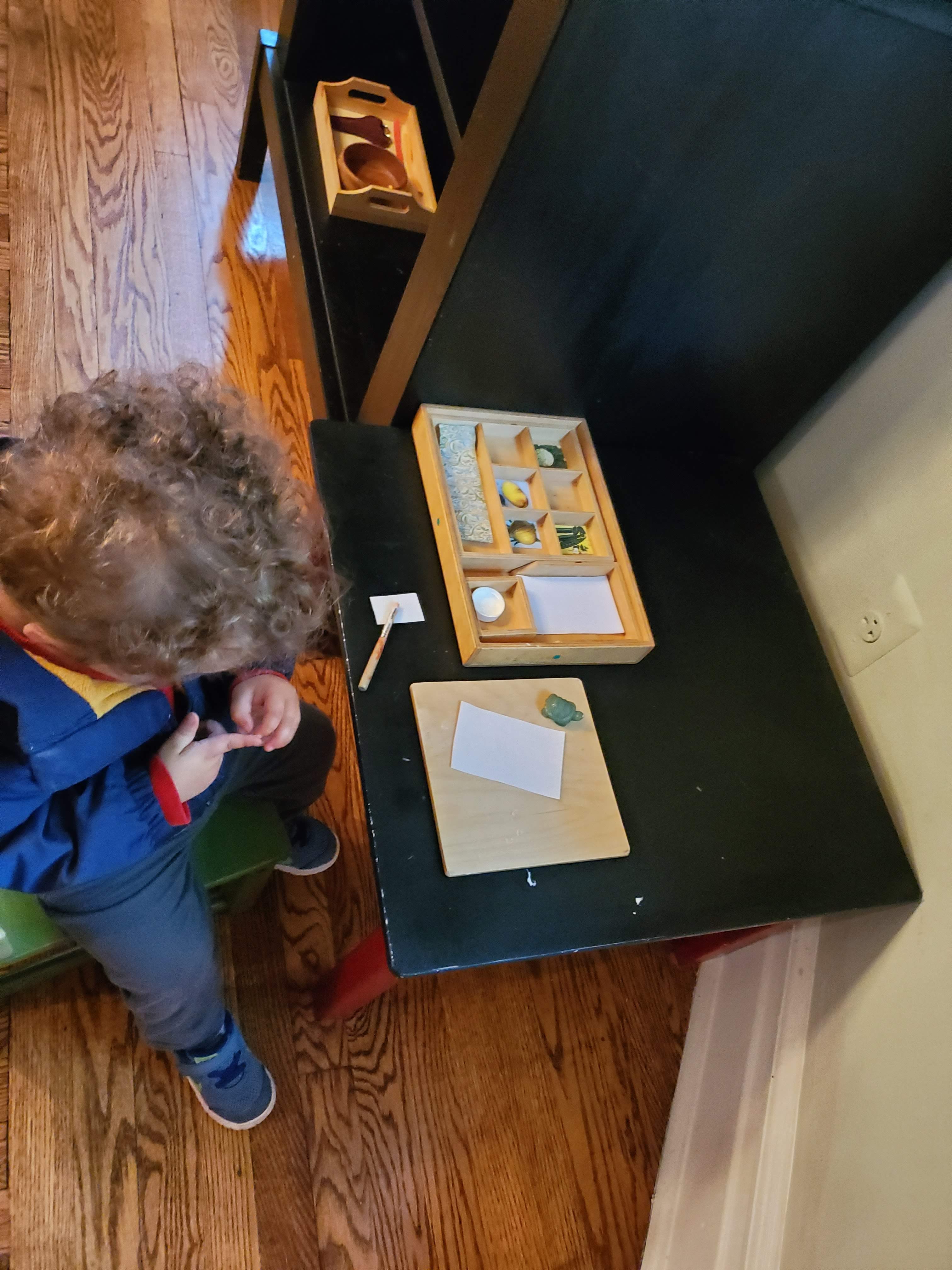 Gluing – The Montessori School of Essex